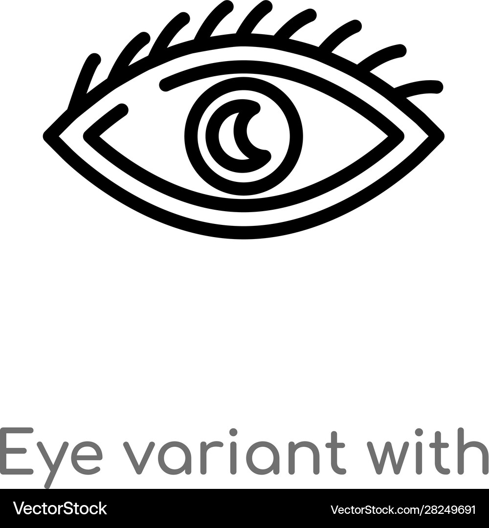 Outline eye variant with enlarged pupil icon Vector Image
