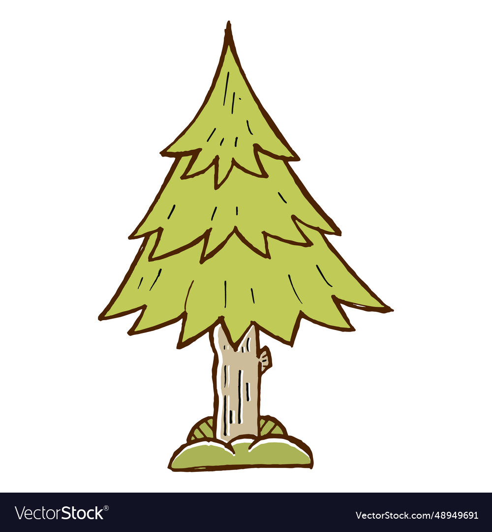 Pine tree icon camping Royalty Free Vector Image