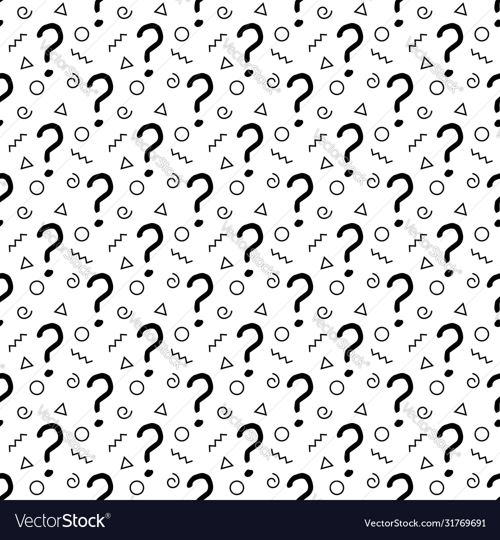 Question marks seamless pattern hand Royalty Free Vector Question marks seamless pattern hand Royalty Free Vector