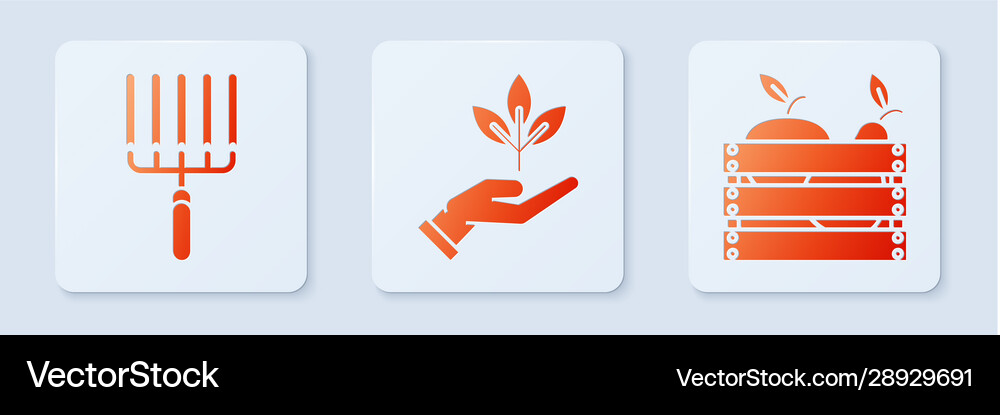 Set plant in hand environmental protection Vector Image