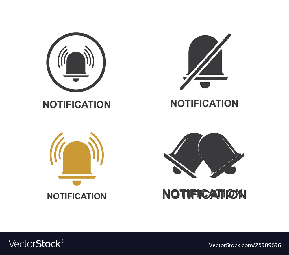 Bell notification icon Royalty Free Vector Image