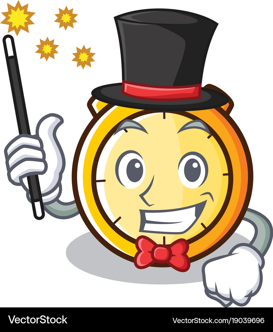 Magician chronometer character cartoon style Vector Image