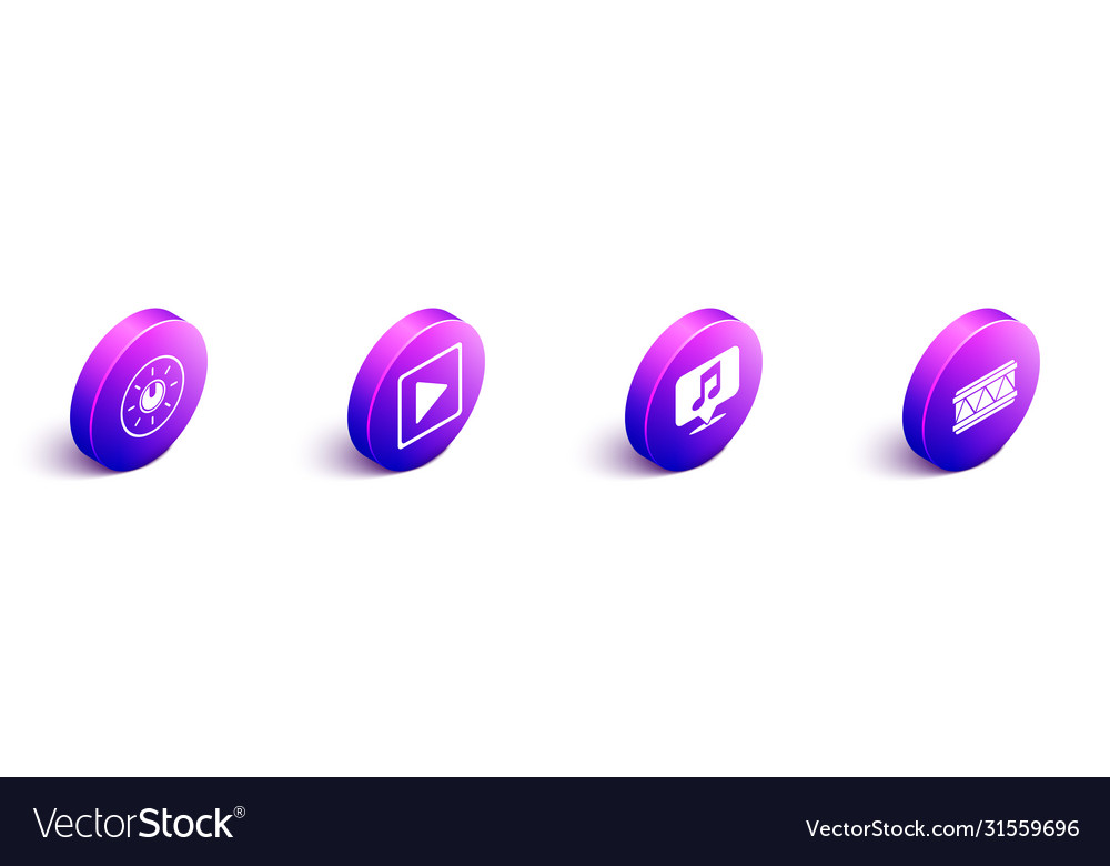 Set isometric dial knob level technology settings Vector Image Set isometric dial knob level technology settings Vector Image