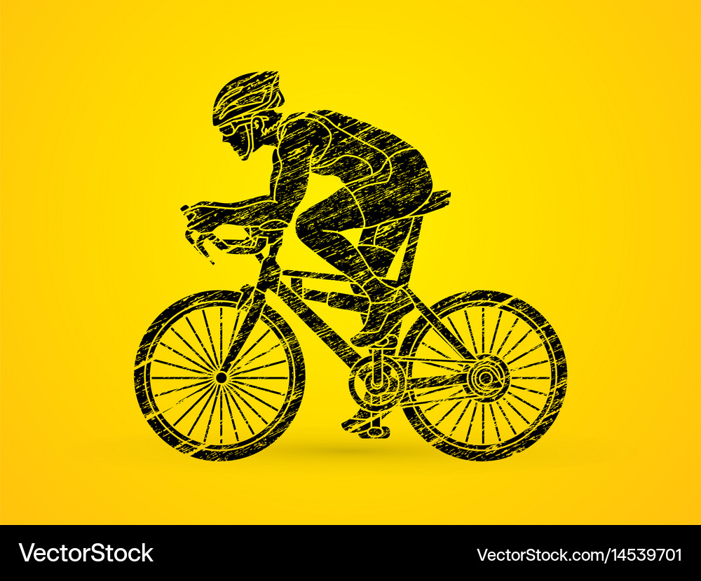 Bicycle racing sport man biking Royalty Free Vector Image