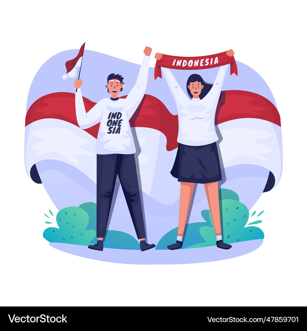 Celebrating indonesia independence day Royalty Free Vector