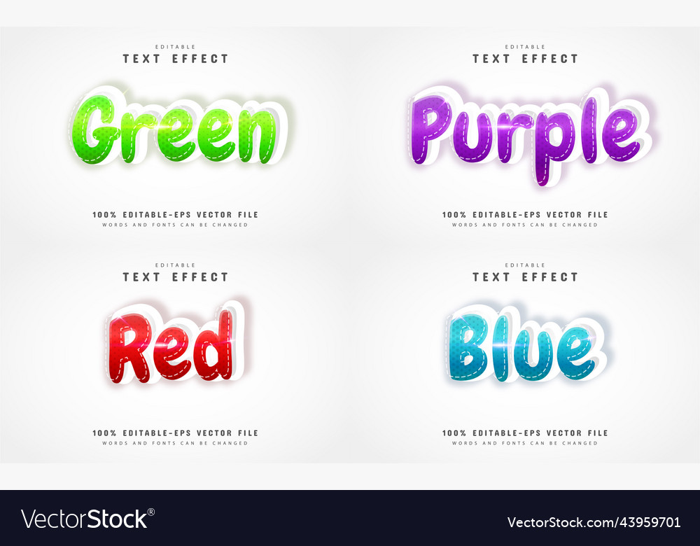 Editable text effect design Royalty Free Vector Image