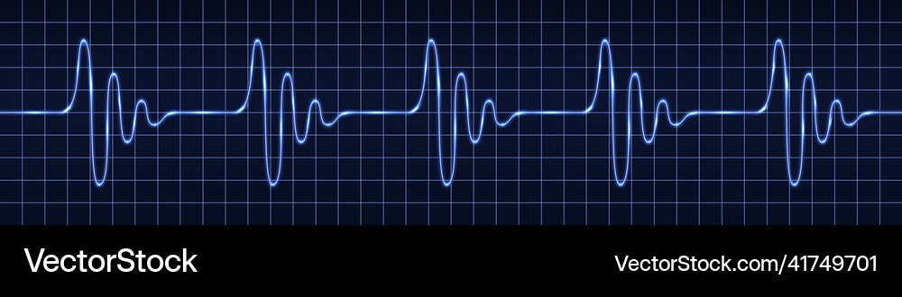 Heart beat pulse sine wave impulse signal Vector Image