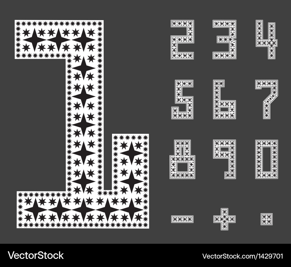 Image of numbers stars Royalty Free Vector Image