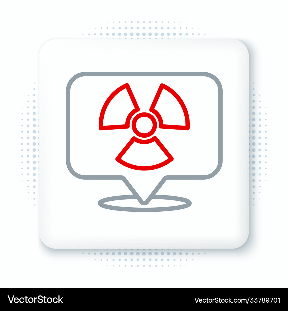 Line radioactive in location icon isolated Vector Image