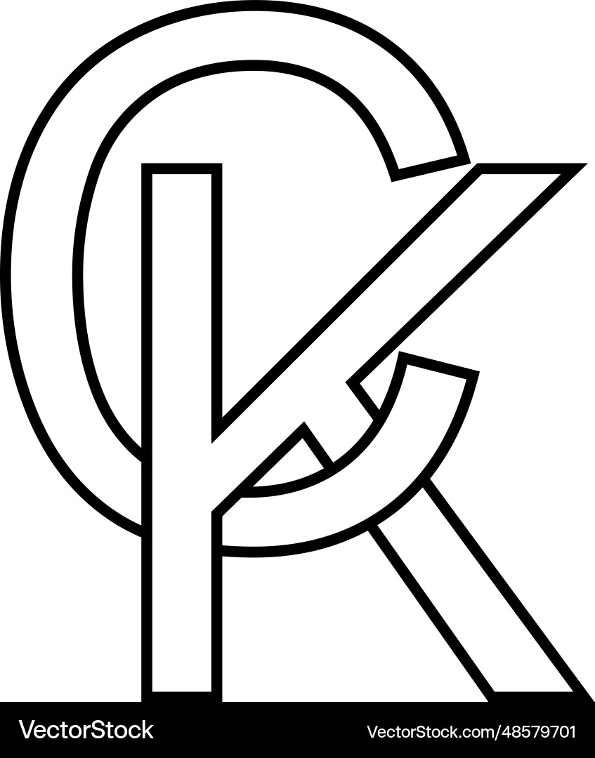 Logo sign kc ck icon interlaced letters c k Vector Image