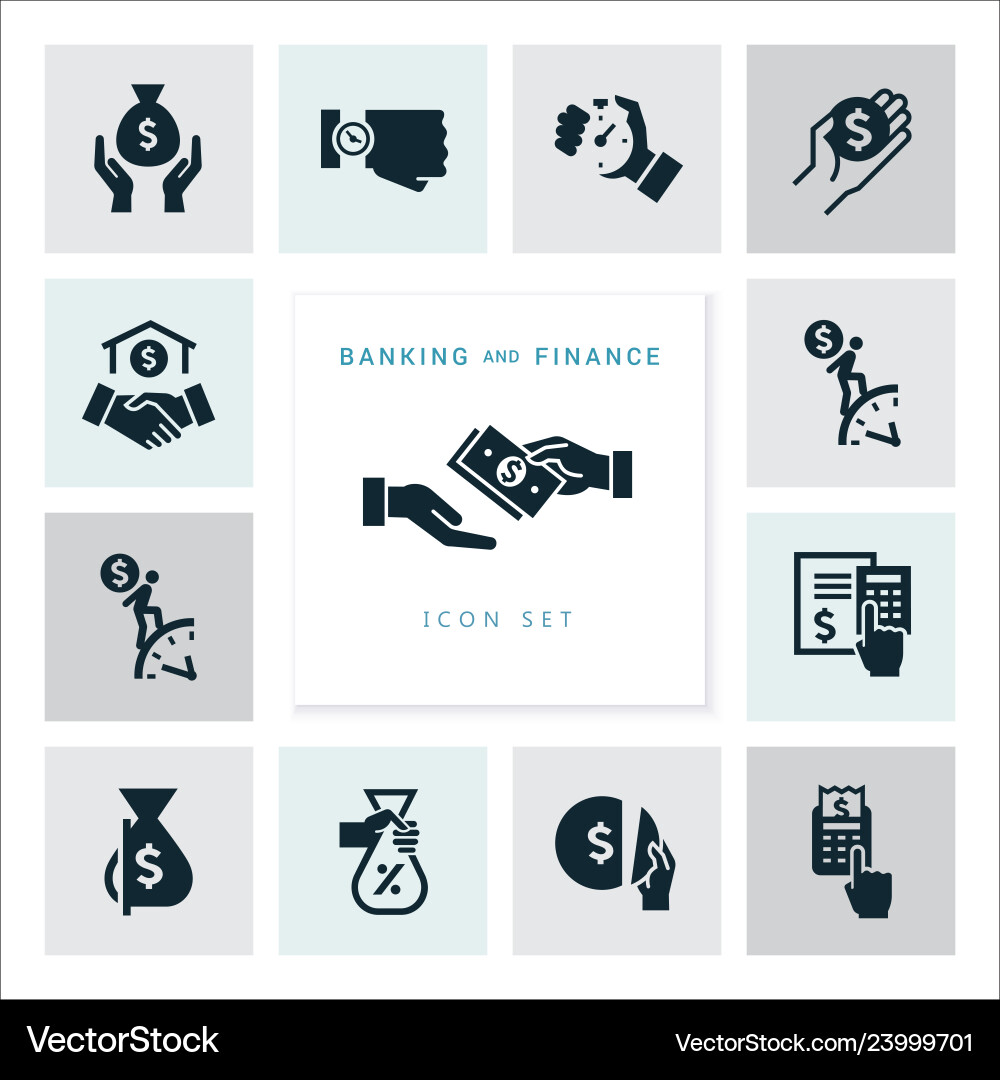 Set flat design concept icons for finance Vector Image