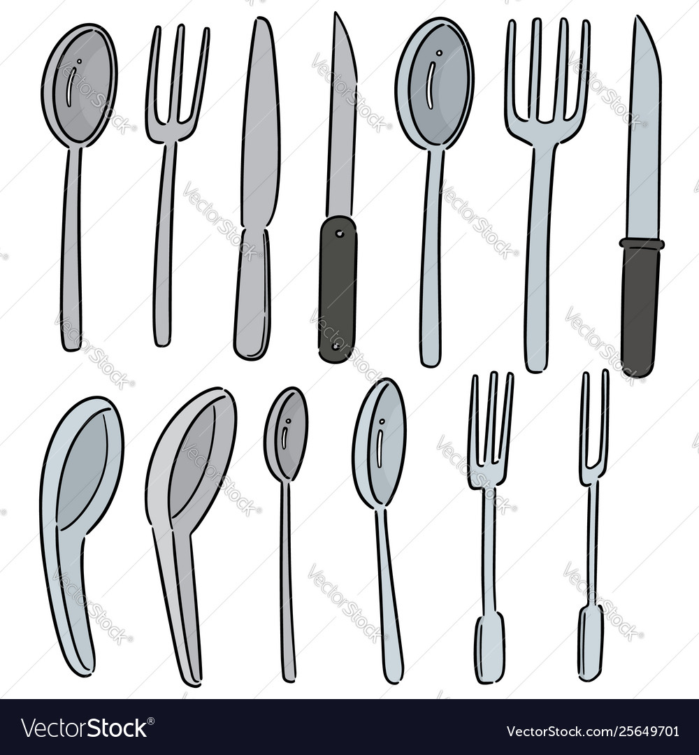 Set tableware Royalty Free Vector Image - VectorStock