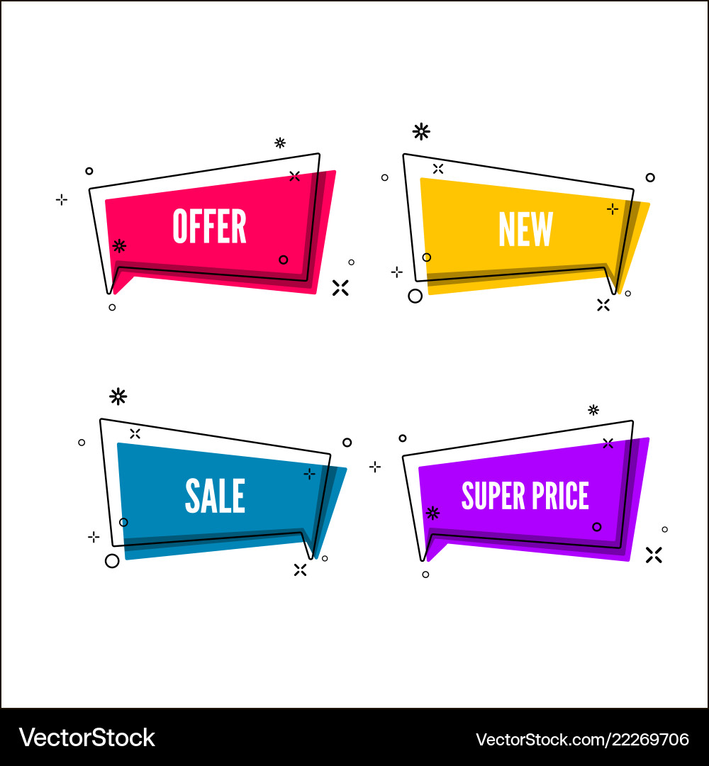 Abstract offers banner colorful bubble Royalty Free Vector