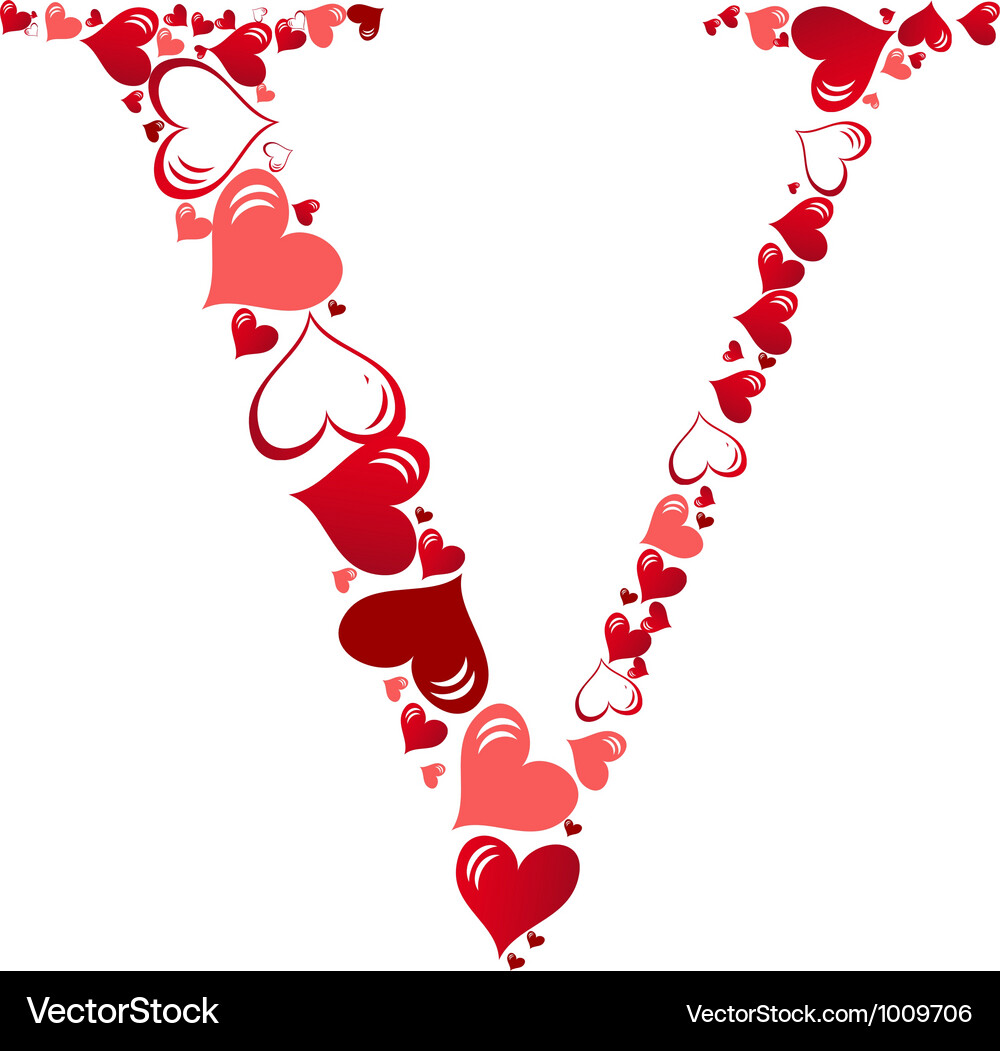 Alphabet of hearts Royalty Free Vector Image - VectorStock