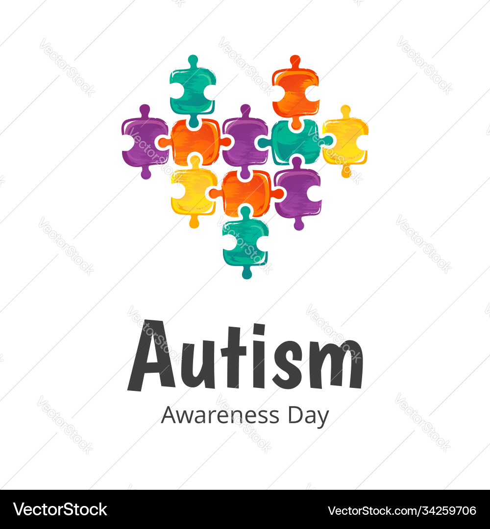 Banner for autism awareness day Royalty Free Vector Image