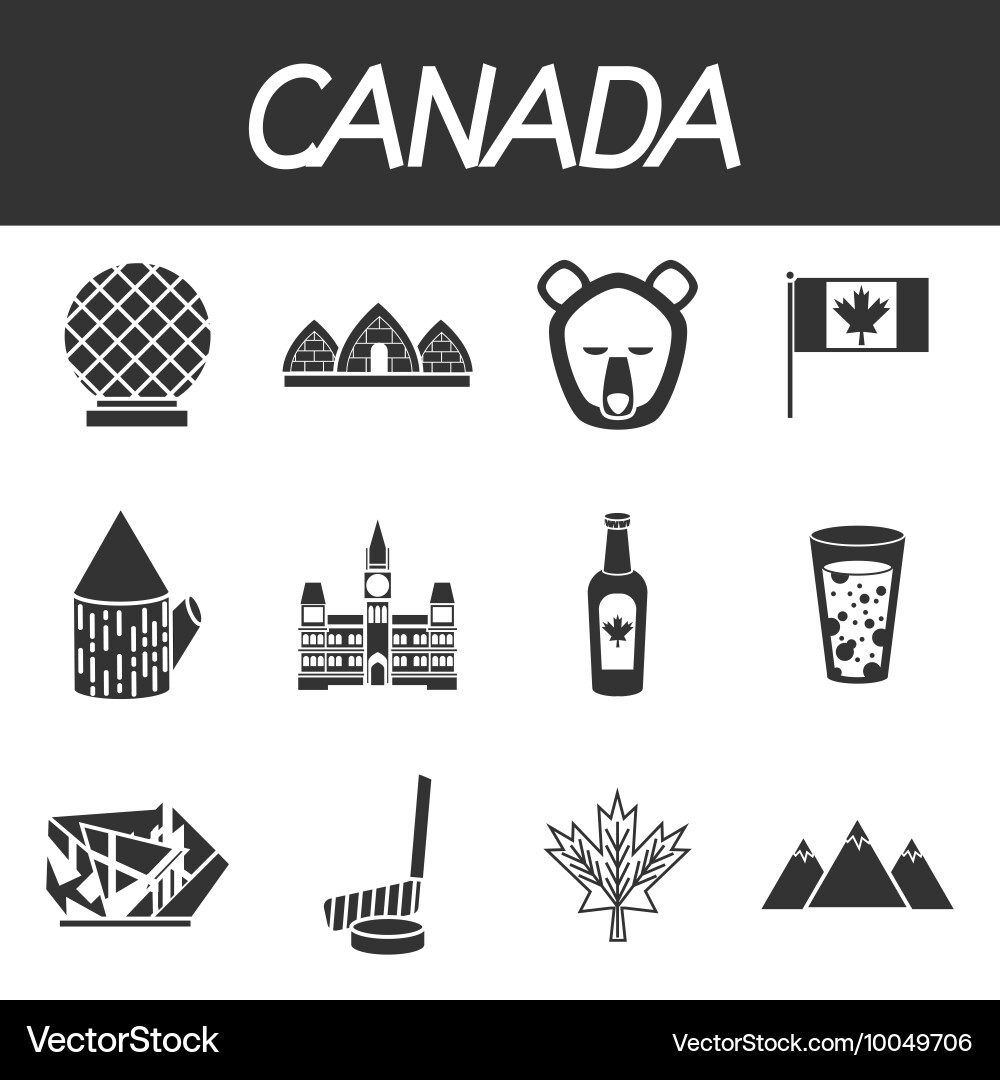 Canada icons set Royalty Free Vector Image - VectorStock
