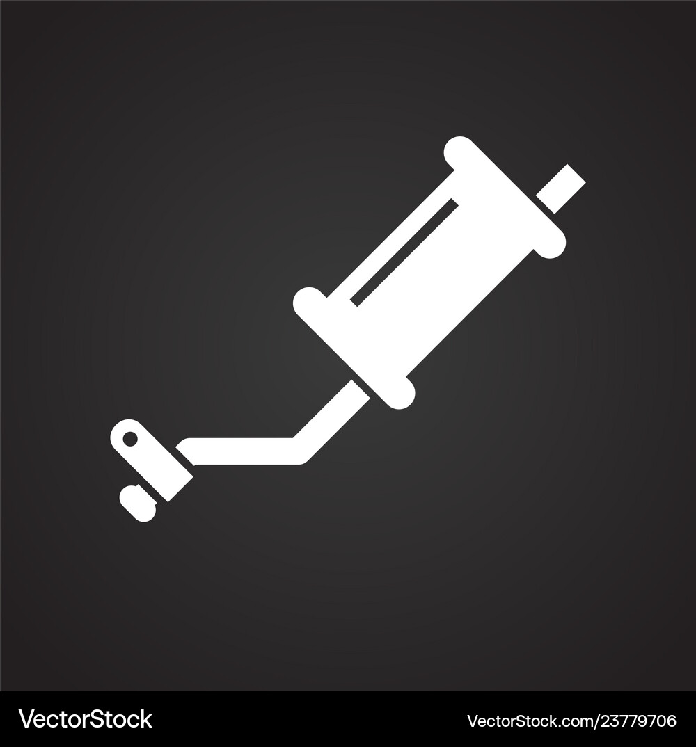Car exhaust system icon on black background Vector Image