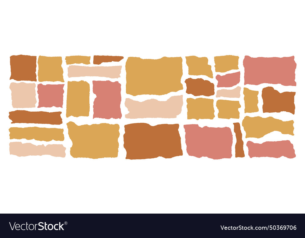 Craft torn ripped paper rectangle shape Royalty Free Vector