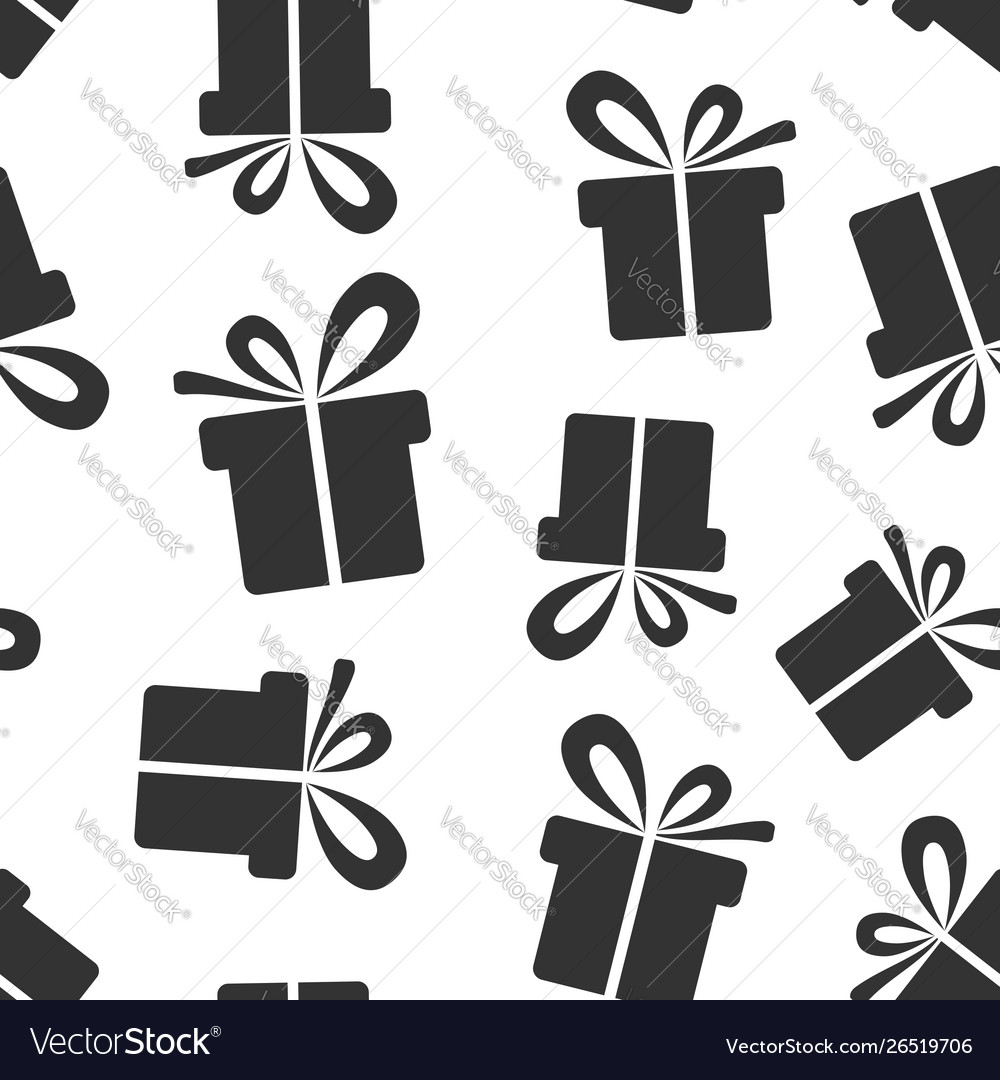 Gift box icon seamless pattern background present Vector Image