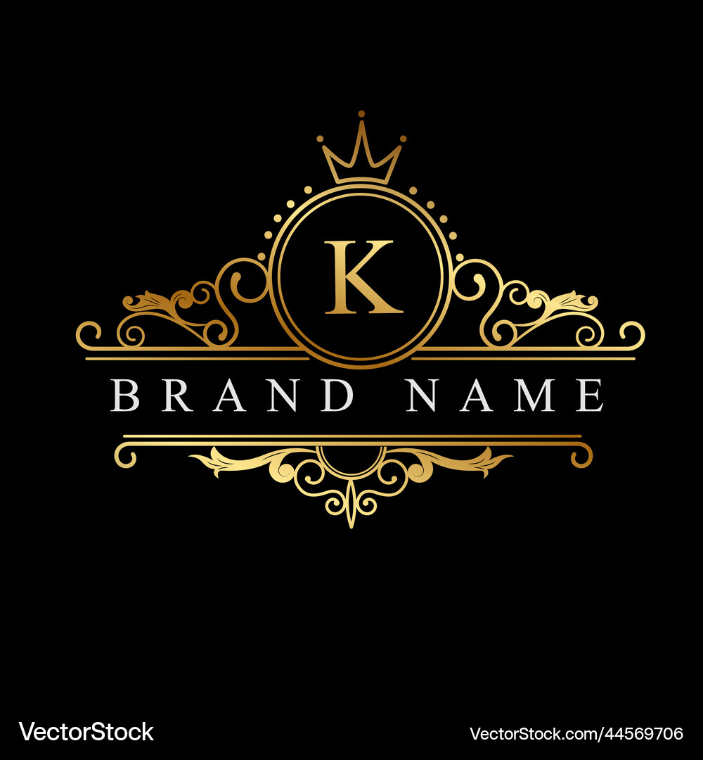 K initial letter luxury logo template in art Vector Image