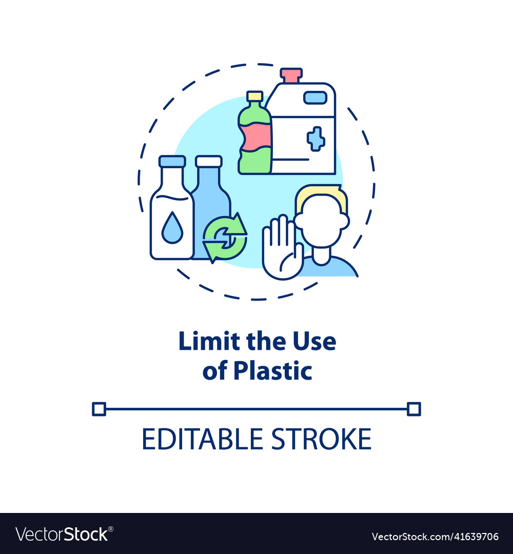 Limit plastic usage concept icon Royalty Free Vector Image