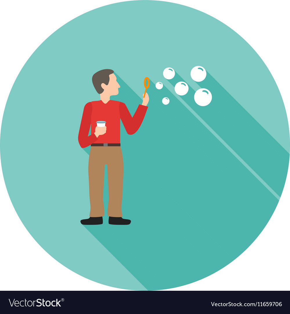 Man Making Soap Bubbles Royalty Free Vector Image