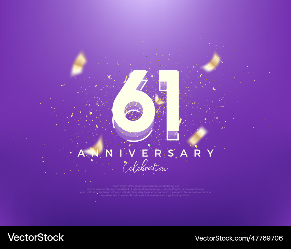 Retro number 61st on a modern blue background Vector Image
