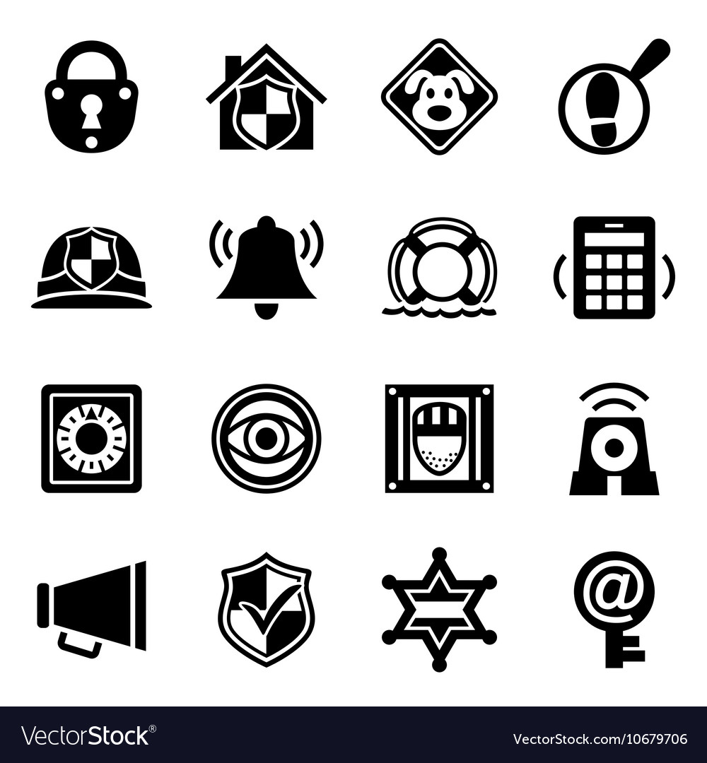 Security icon set Royalty Free Vector Image - VectorStock