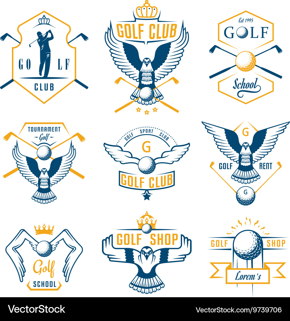 Set of golf logo labels and emblems Royalty Free Vector
