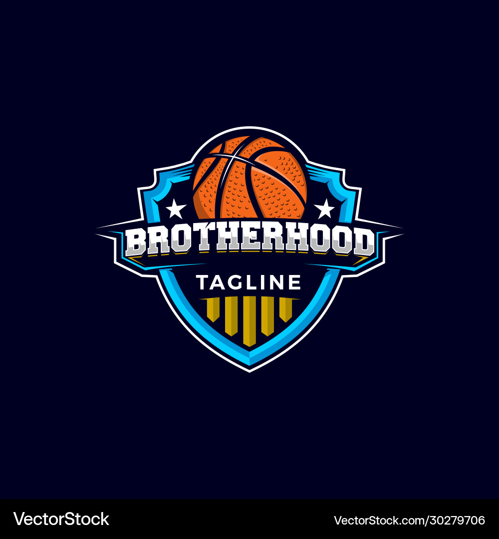 Strong basket ball mascot logo Royalty Free Vector Image