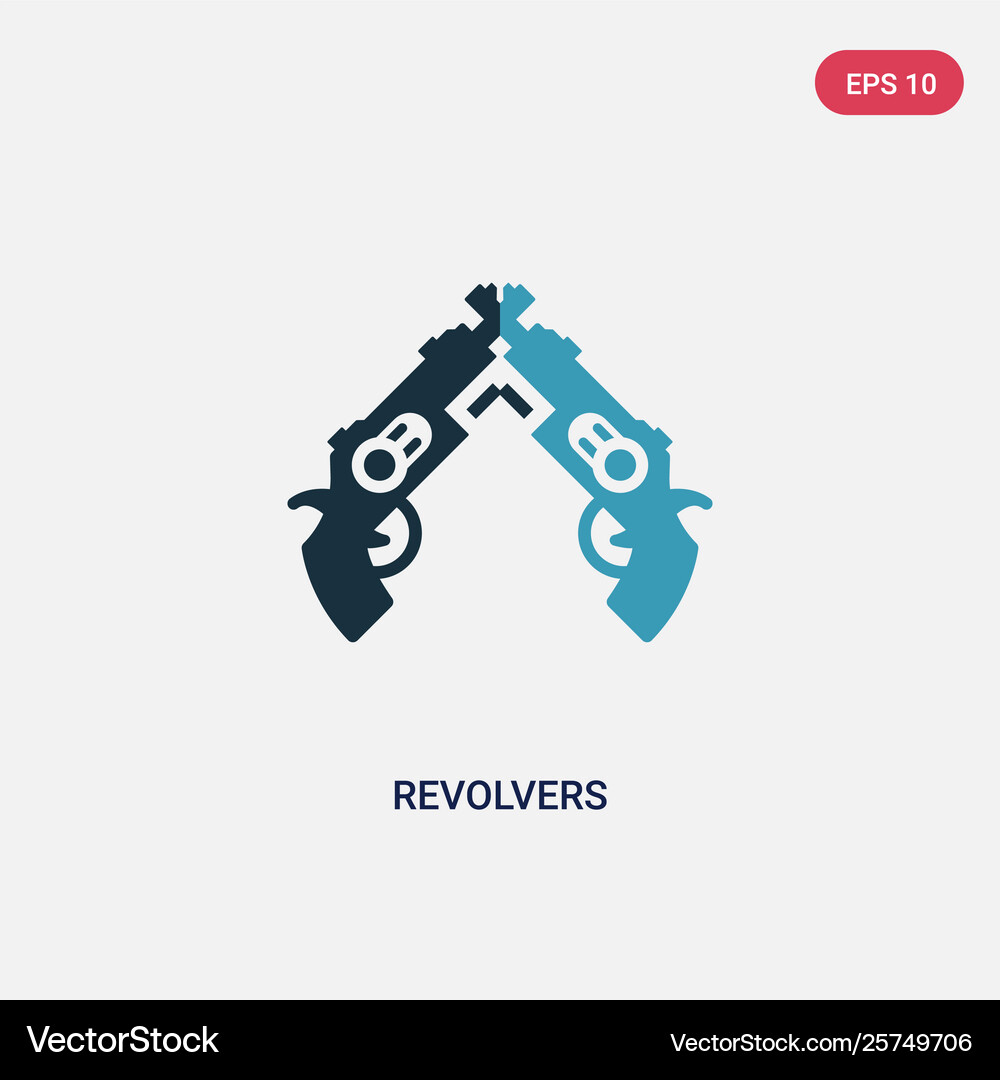 Two color revolvers icon from weapons concept Vector Image