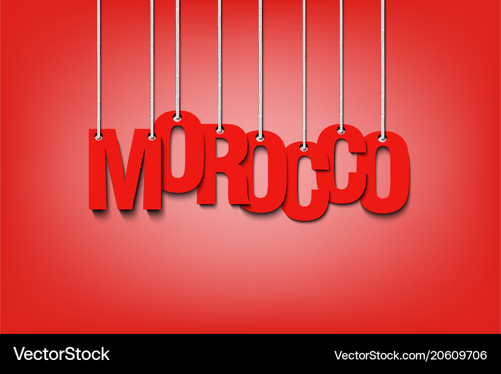 Word morocco hang on the ropes Royalty Free Vector Image