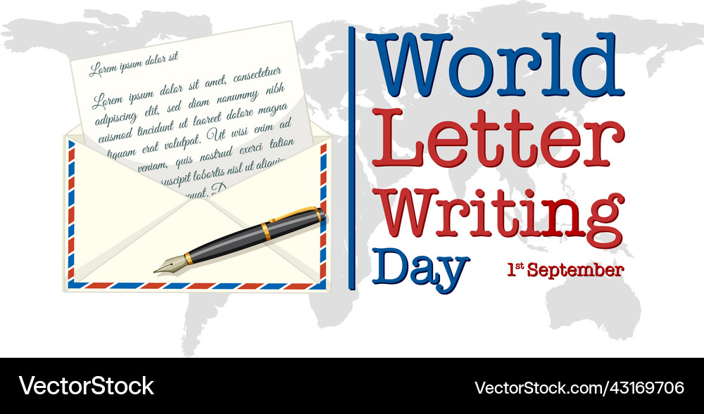 World letter writing day banner design Royalty Free Vector