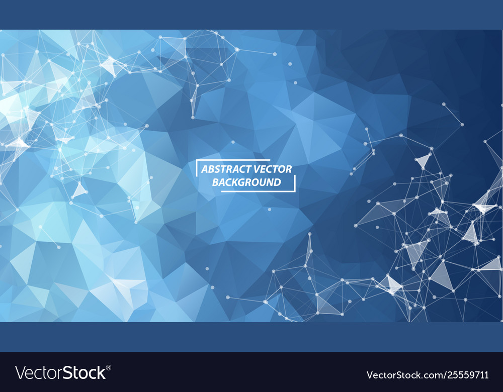 Abstract dark blue polygonal space background Vector Image