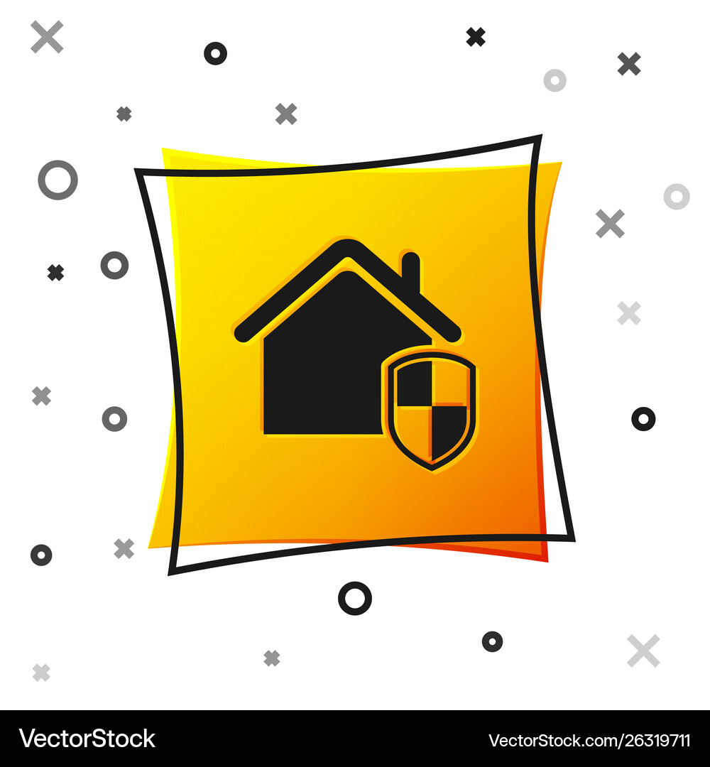 Black house under protection icon isolated Vector Image