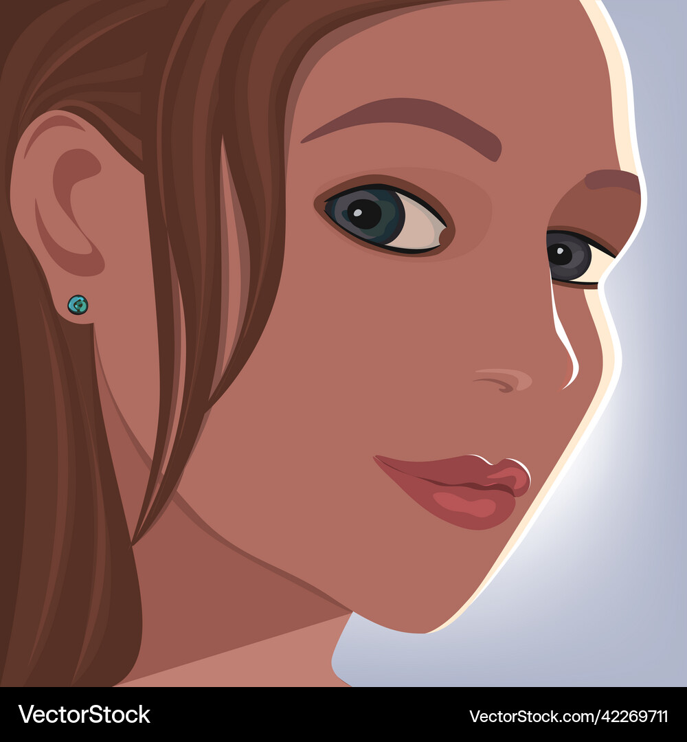 Cartoon girl face Royalty Free Vector Image - VectorStock
