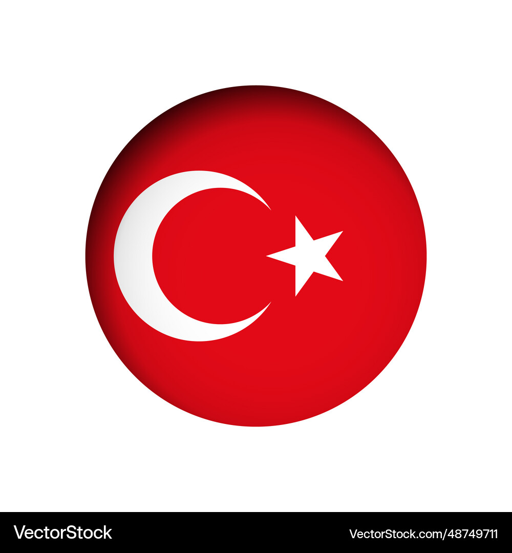 Circle flag of turkey Royalty Free Vector Image
