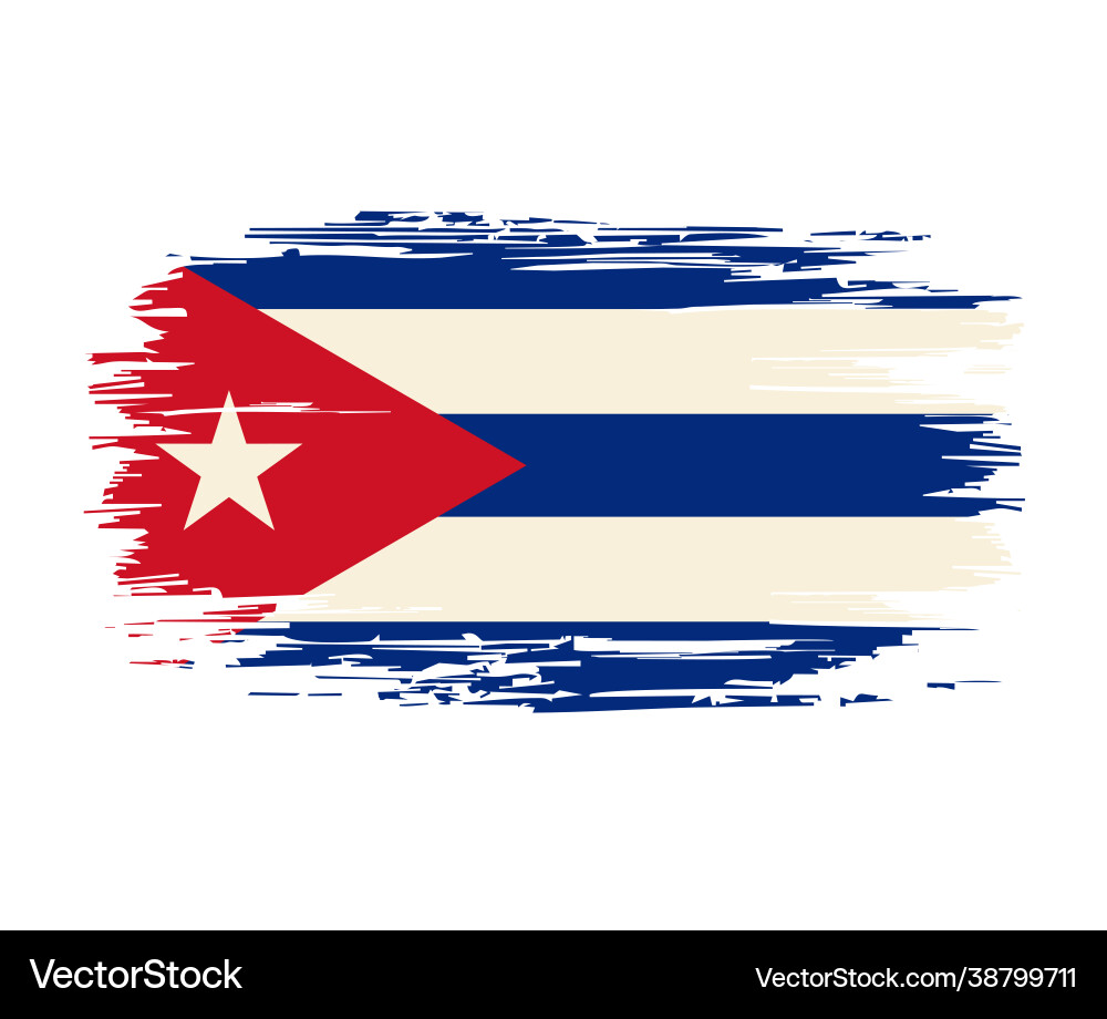 Cuban flag brush grunge background Royalty Free Vector Image