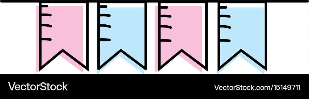 Cute party flag hanging design Royalty Free Vector Image