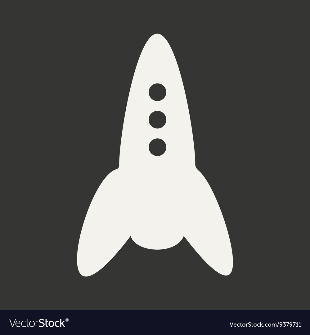 Flat in black and white mobile application rocket Vector Image