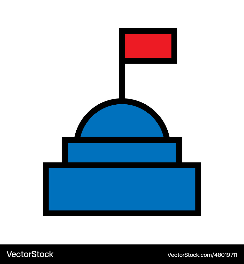 Government icon line isolated on white background Vector Image