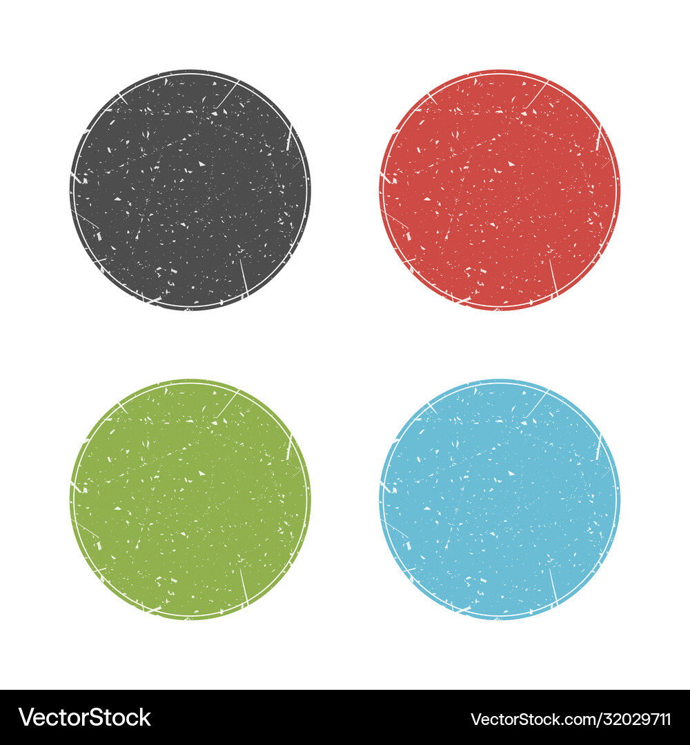 Grunge colored round stamps collection Royalty Free Vector