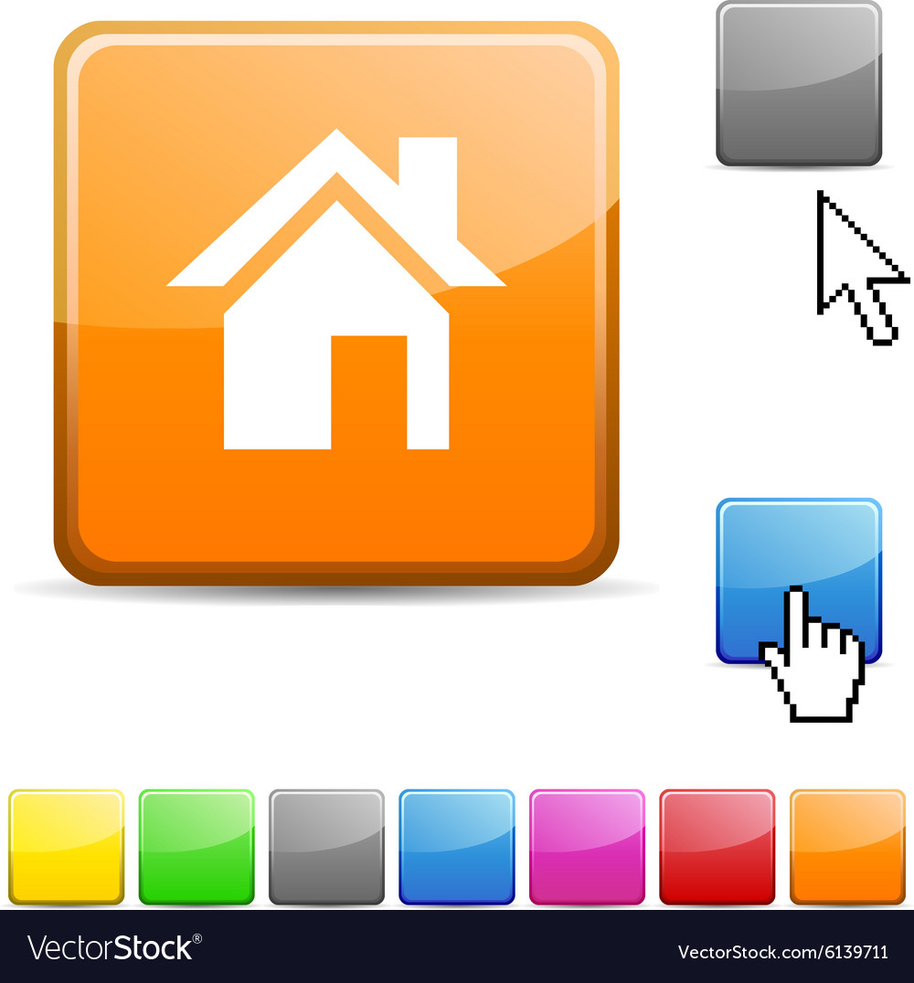 Home glossy button Royalty Free Vector Image - VectorStock