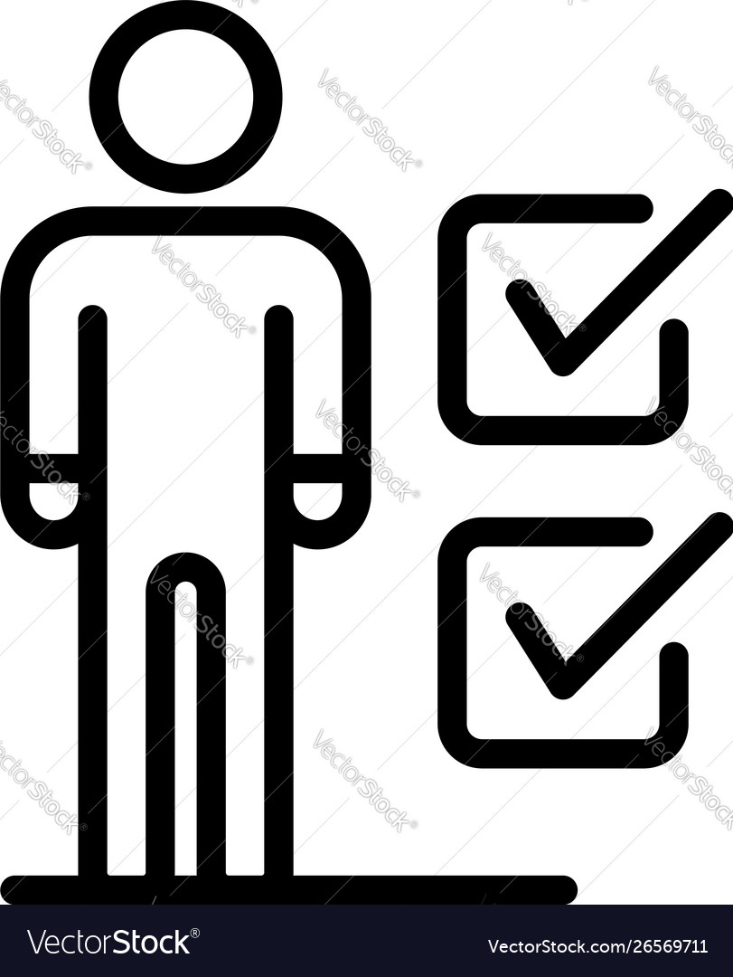 Human figure and checkboxes icon outline style Vector Image Human figure and checkboxes icon outline style Vector Image