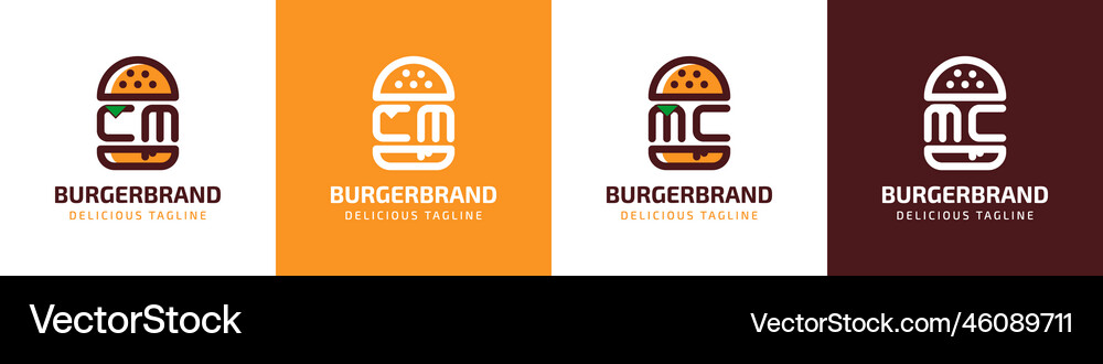 Letter cm and mc burger logo suitable for any Vector Image