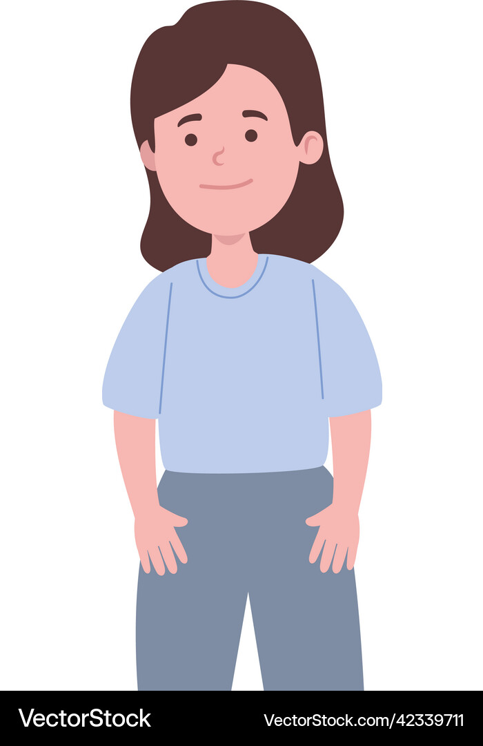 Little girl standing Royalty Free Vector Image