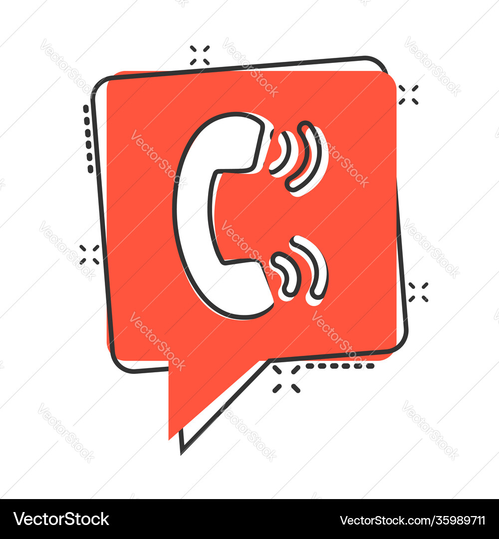Mobile phone icon in comic style telephone talk Vector Image