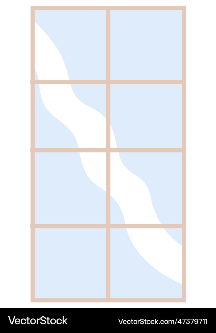 Modern narrow window with transparent glass Vector Image