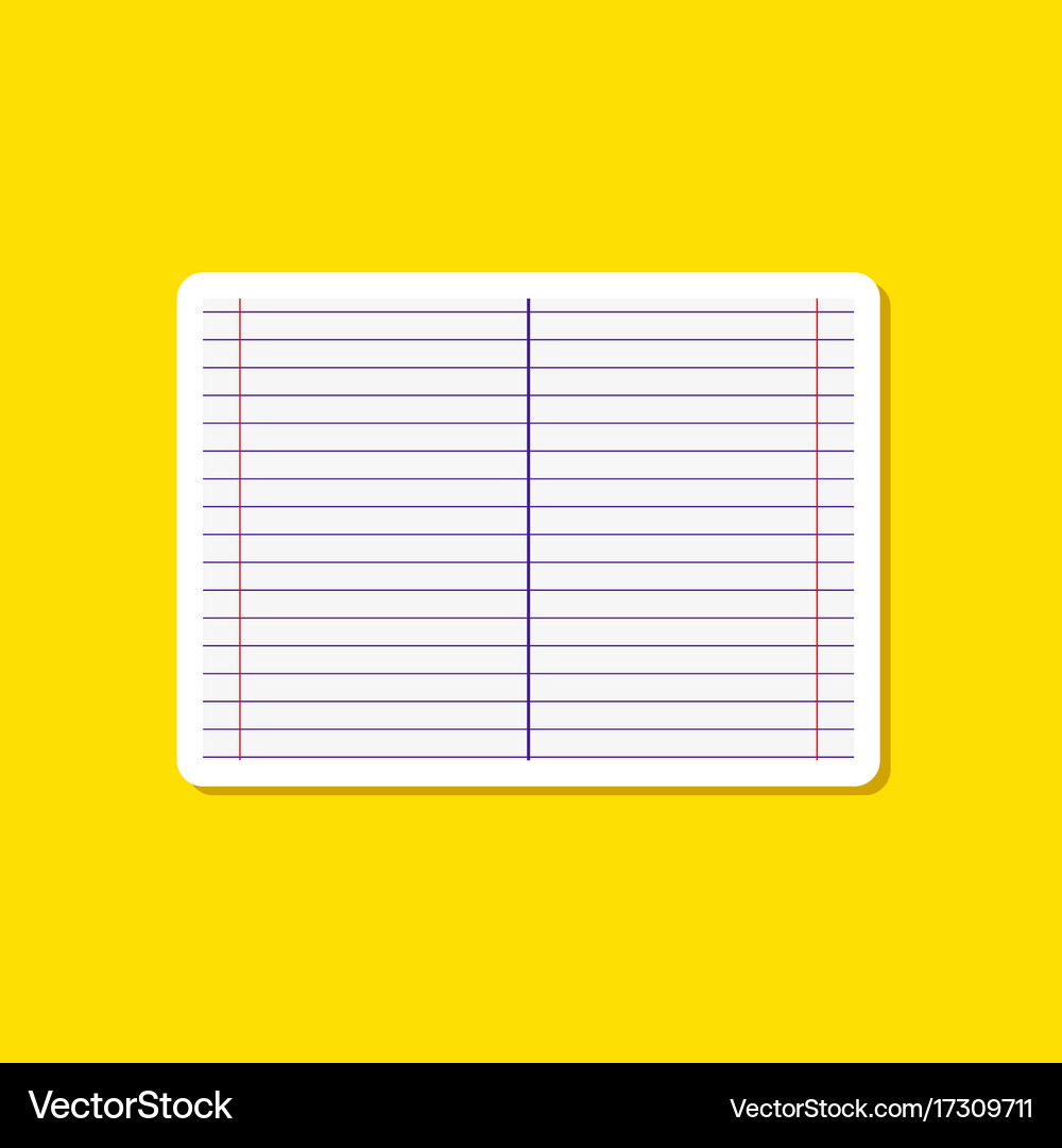 Paper sticker on stylish background school Vector Image