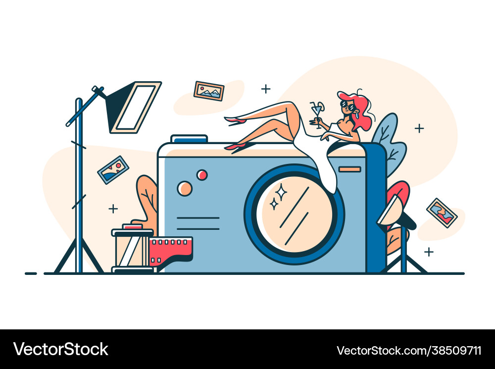 Professional photo or video shooting Royalty Free Vector